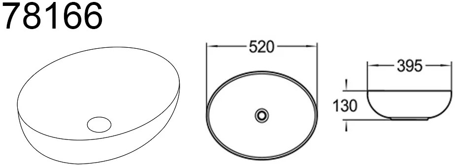 Comad Keramické umyvadlo na desku UN-MONA-MB12, černá mat/zlatá