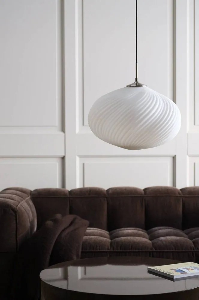 Bílé/ve stříbrné barvě stmívatelné závěsné svítidlo z opálového skla ø 50 cm Meringue – Jotex