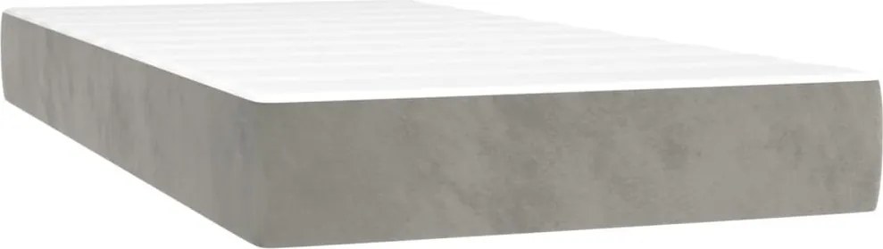 vidaXL Box spring postel s matrací 80 x 200 cm samet [3127577] Barva: světle šedá