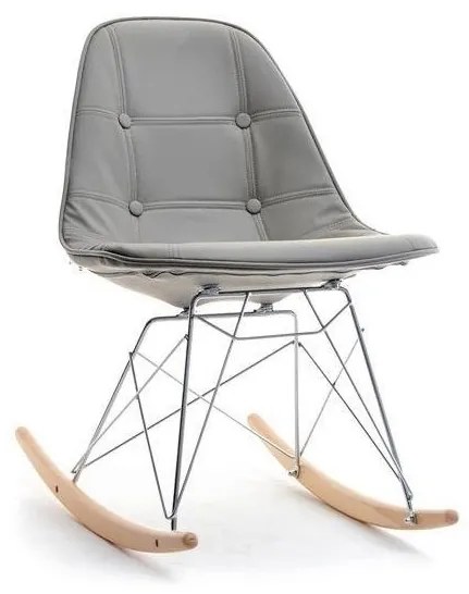 design4life Čalouněná houpací židle MOBI Šedá