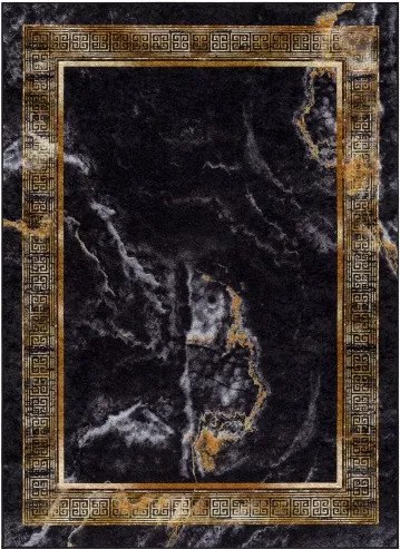 Kusový koberec Miro 51278.809 Marble black/gold, 120x170, čierna, chodba / predsieň, Dywany Łuszczów
