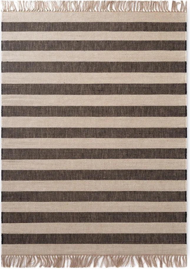 Černý/krémový oboustranný/ručně tkaný jutový koberec 120x170 cm Playa – Hanse Home