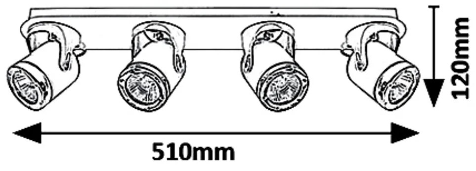 Rabalux APRIL přisazené stropní bodové svítidlo max. 4x5W | GU10 | IP20 - mátová