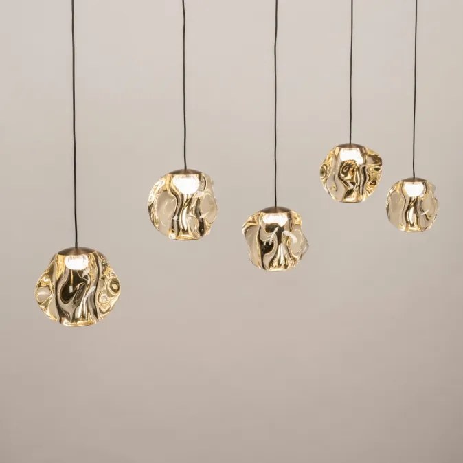 Závěsné LED svítidlo Benelux Organic Crystal Gold 5 Lineo