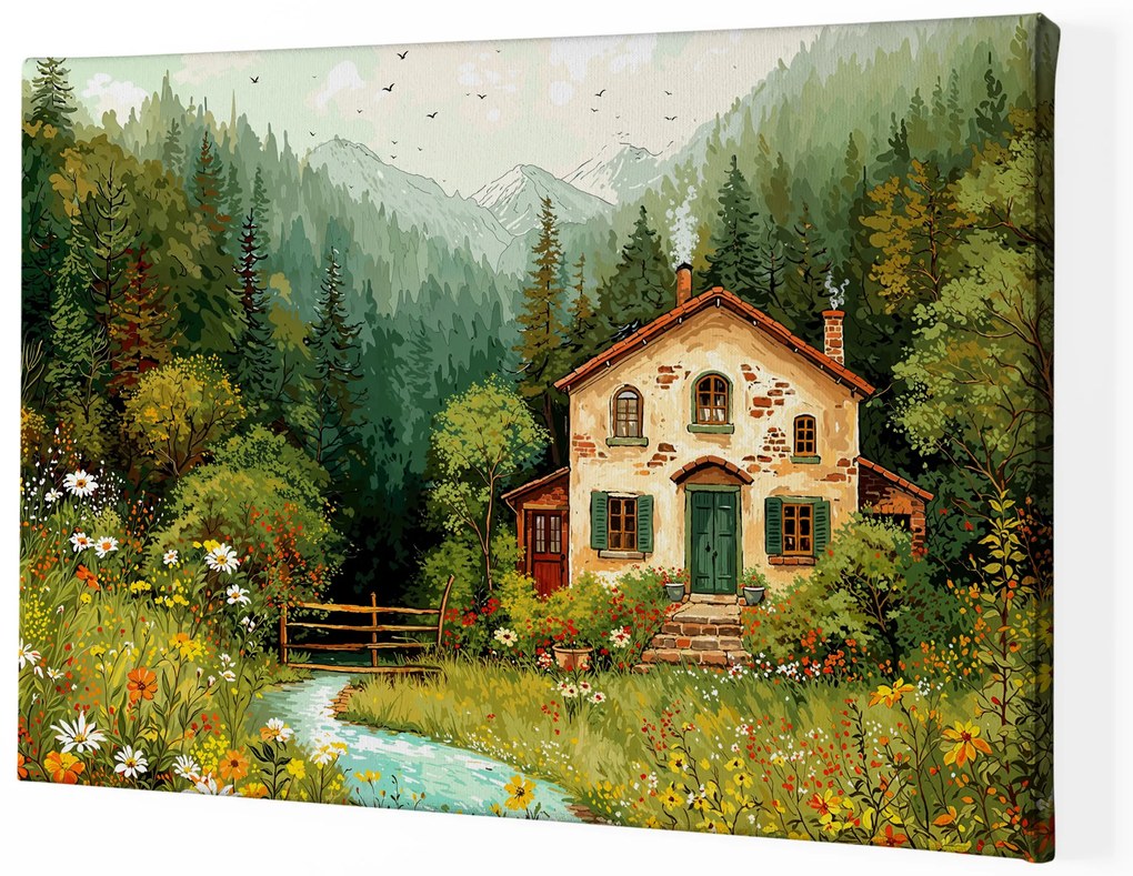 Obraz na plátně - Wald im Sulzach FeelHappy.cz Velikost obrazu (šířka x výška): 120 x 80 cm