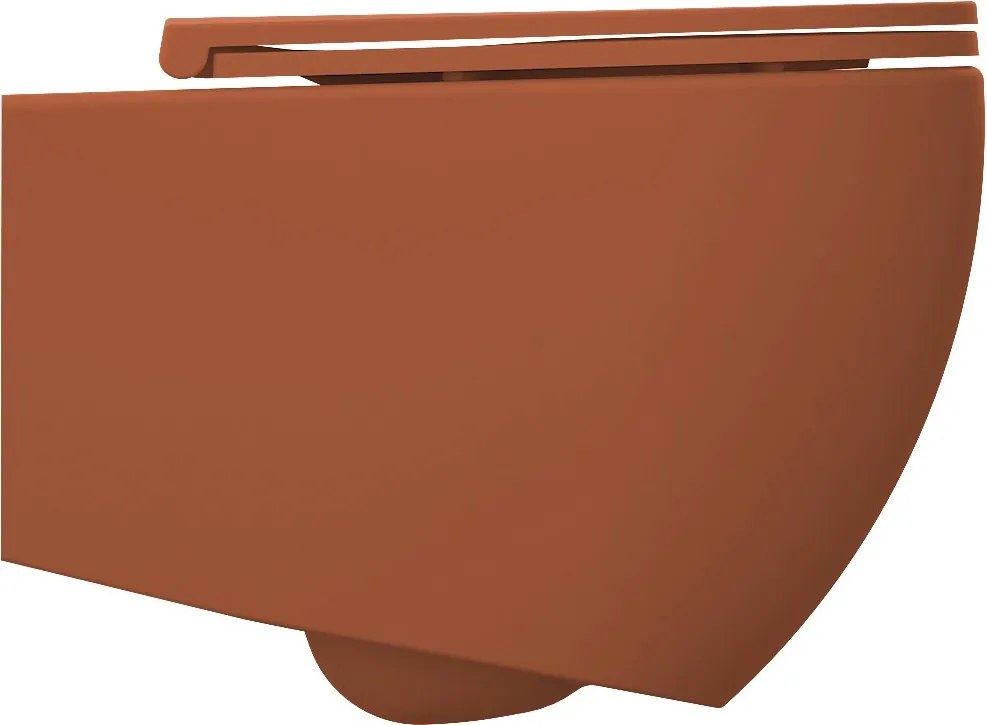 Isvea Isvea, INFINITY závěsná WC mísa, Rimless, 36,5x53cm, terracotta, 10NF02005-2U