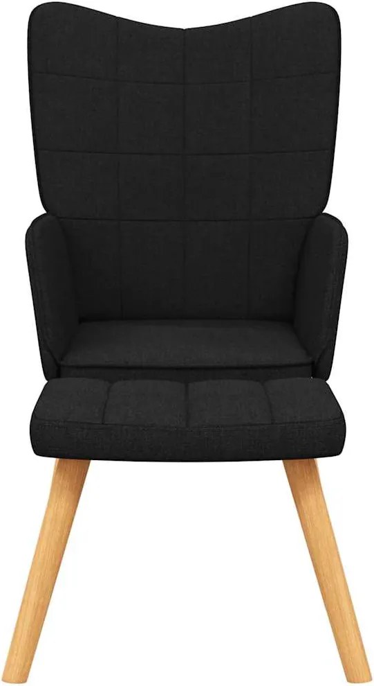Relaxační křeslo se stoličkou černé textil 327936