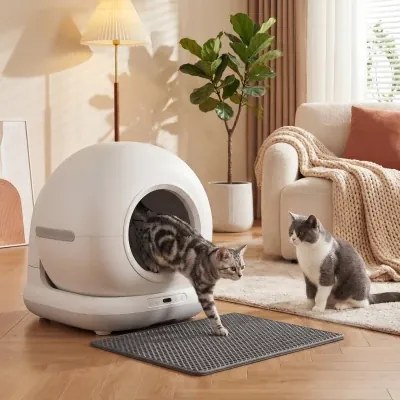 PawHut Samočisticí kočičí toaleta, XL 72L, samočisticí kočičí záchod s HD kamerou, ovládání přes aplikaci, sáčky na odpad, pro 1-12 kg