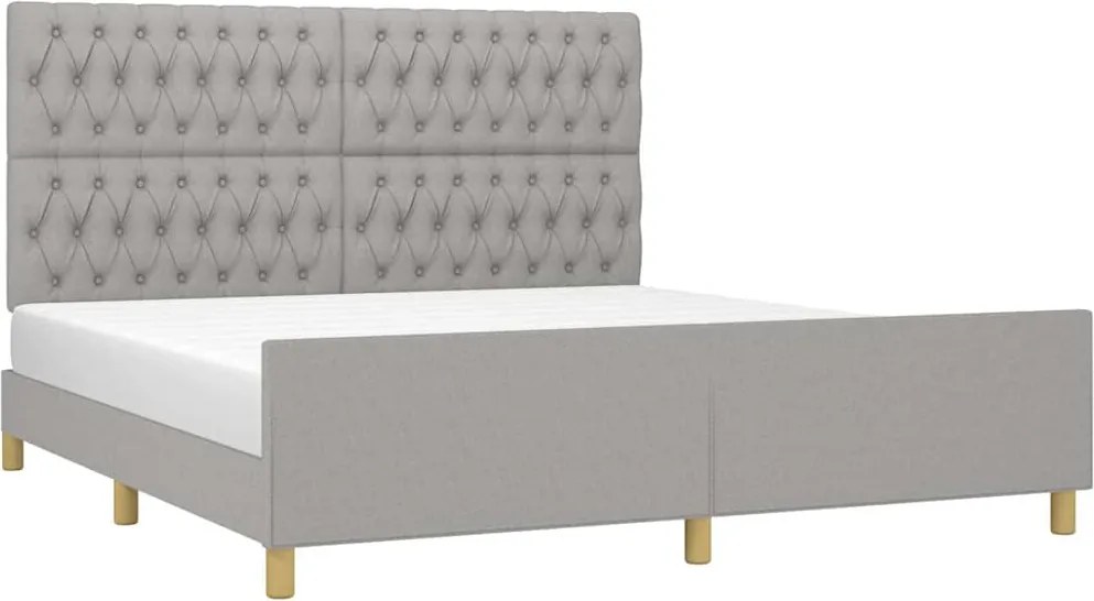 Rám postele bez matrace světle šedý 180 x 200 cm textil 3125316