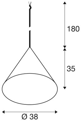 SLV Magico 38, kónické závěsné svítidlo 1xE27, bílá, průměr 38cm