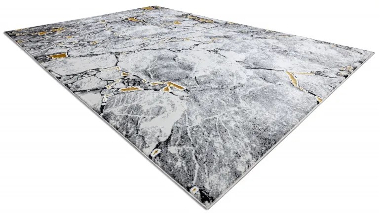 Dywany Łuszczów, Kusový koberec Gloss 528A 58 3D mramor ivory/black, 80x150, šedá, kancelář