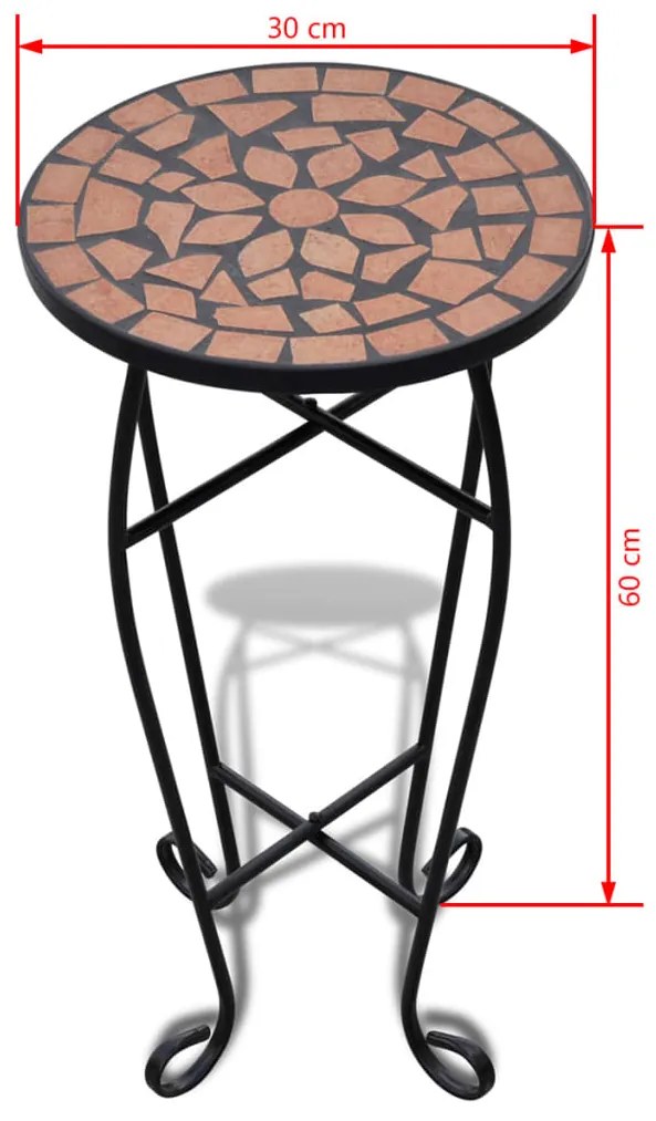 Mozaikový stolek na květiny terakota - Default Title