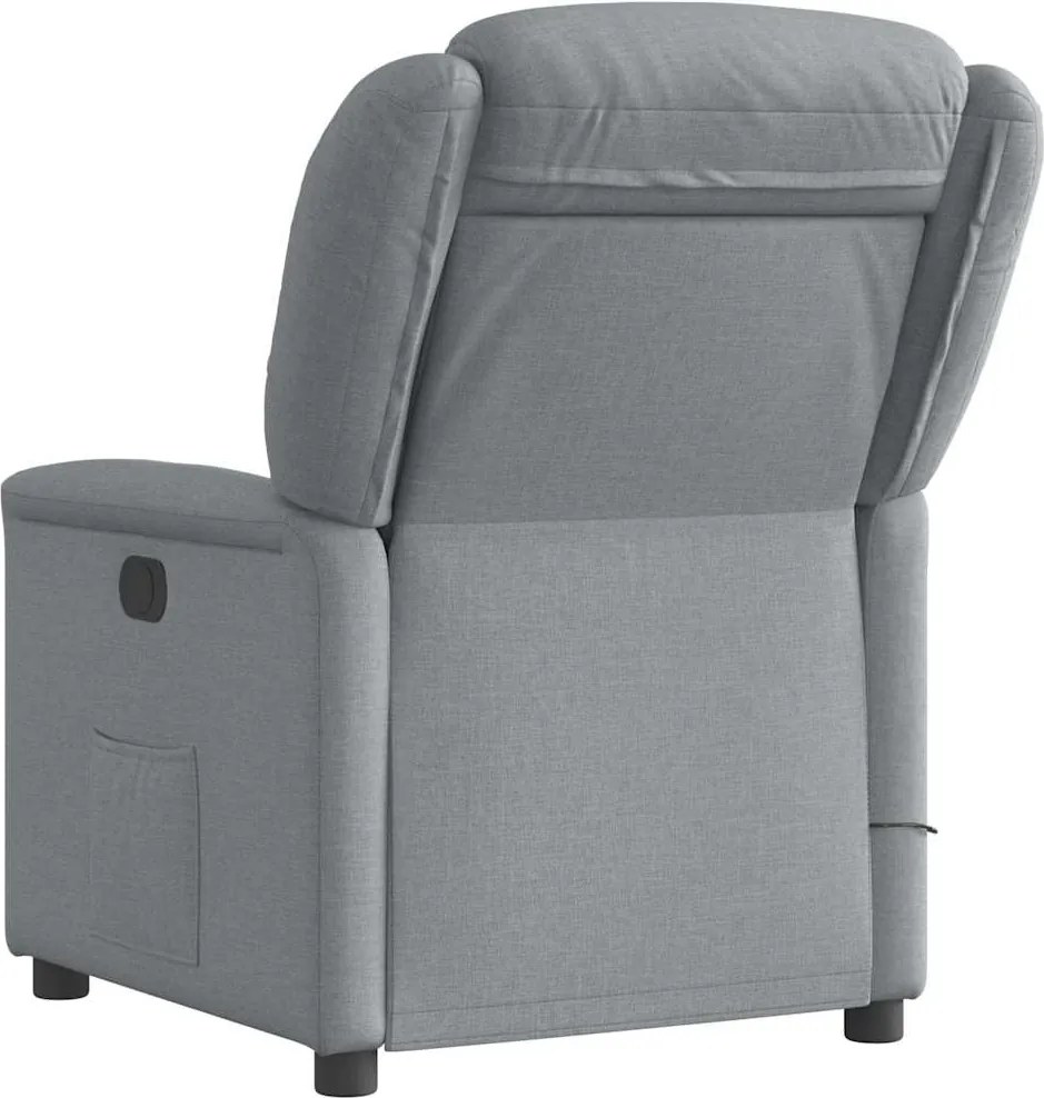 Elektrické masážní polohovací křeslo světle šedé textil 3303184