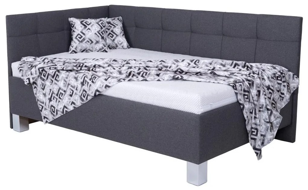 Čalouněná postel s úložným prostorem bez matrace MARIA PETITE 120x200 cm šedá 8590828933427