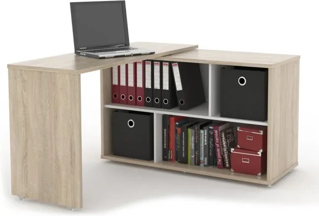 Rozkládací PC stůl v jednoduchém moderním designu dub sonoma ASTON