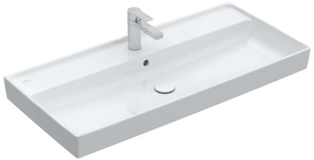 Villeroy & Boch Collaro - Umyvadlo nábytkové 100x47 cm, s přepadem, otvor pro baterii, CeramicPlus, Stone White 4A331GRW