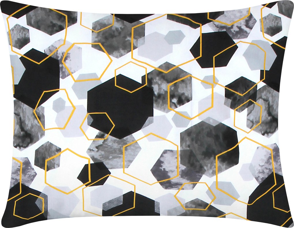 Bavlněný povlak na polštář Hexagon - šedá Velikost: 70 x 90