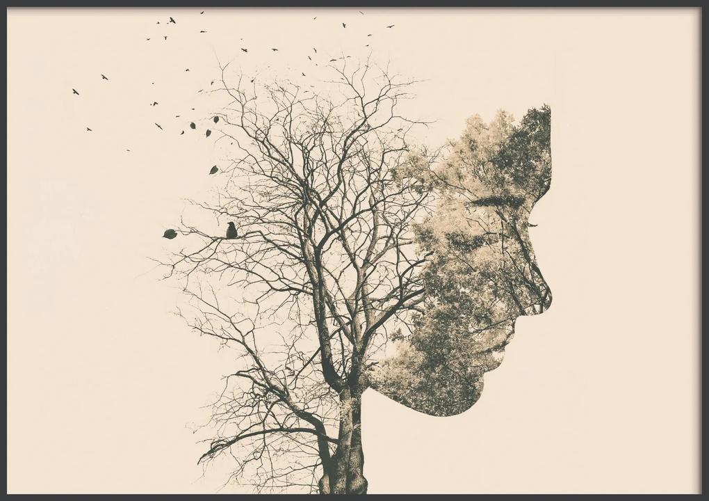 DecoKing - Nástěnný plakát - Girl Silhouette -Tree