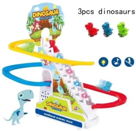 Jezdící schody se skluzavkou - zvířátka Varianta: dinosauři 3 ks