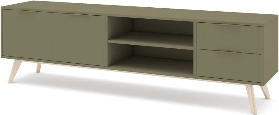 Zelený matný TV stolek 180x53x40 cm Campus – Marckeric
