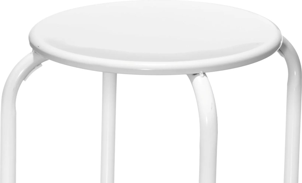 Kovová stolička, Ø 30 cm, bílá