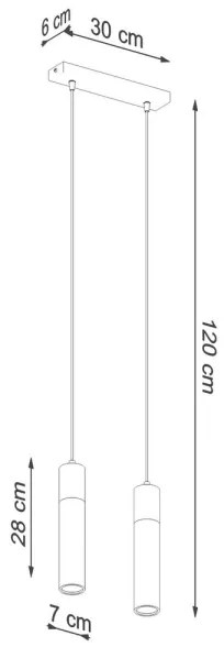 Sollux SL.0966 - Lustr na lanku ZANE 2xGU10/40W/230V beton/dřevo