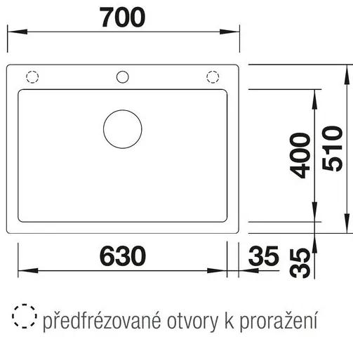 Blanco Pleon 8 InFino Granitový dřez bez odkapu, 70x51cm, antracit, 523043