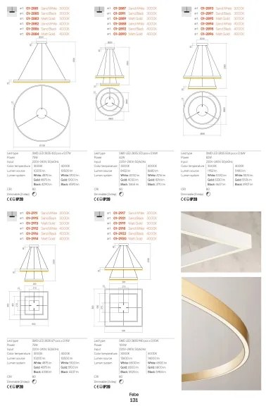 Redo 01-2889 - LED Stmívatelný lustr na lanku FEBE LED/62W/230V zlatá