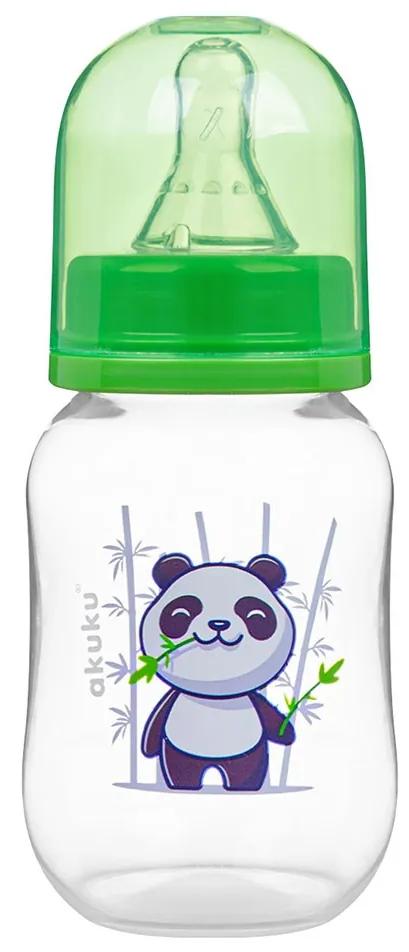 Láhev s obrázkem Akuku 125 ml panda zelená Barva: zelená