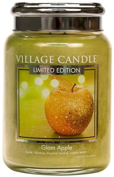 Village Candle Vonná svíčka ve skle - Glam Apple - Zářivé jablko, 26oz