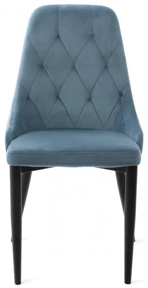 Jídelní židle LOUIS QUILTER sametová modrá 849003