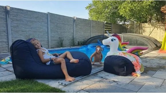 SakyPaky Plážo outdoor sedací vak lahvově zelená