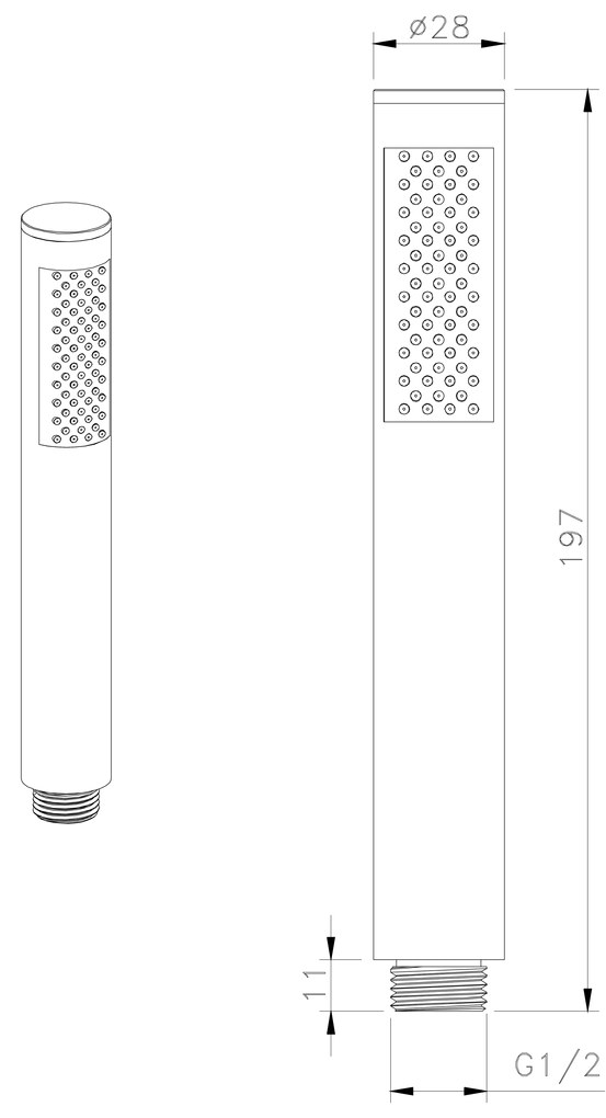 Sapho Sapho, Ruční sprchová hlavice, 185 mm, zlato mat, DO219