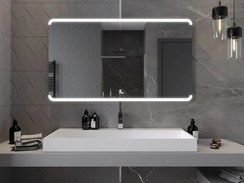 Mexen Nida osvětlené koupelnové zrcadlo 140 x 80 cm, LED 6000K, proti mlze - 9806-140-080-611-00