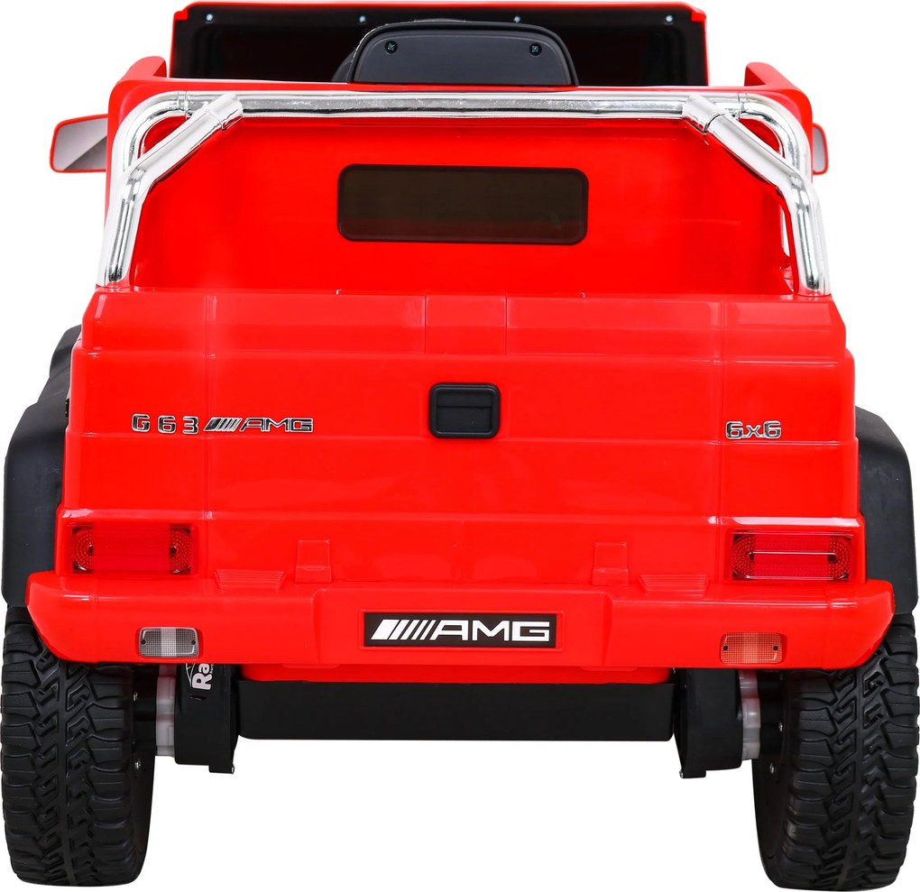 Ramiz Mercedes G63 AMG elektrické autíčko pro děti červené + dálkové ovládání + 6 EVA kol + pomalý start + MP3 + LED