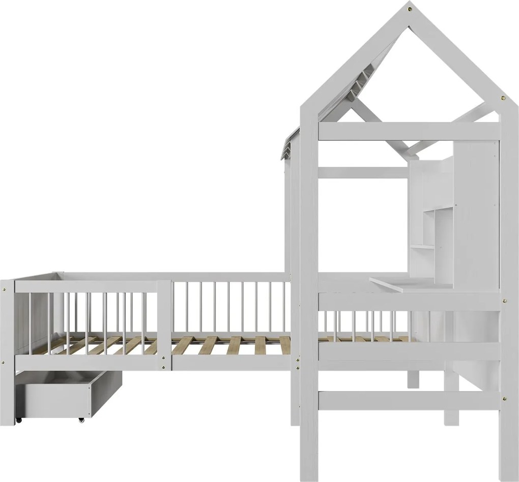 Juskys Dětská postel Yari 90 × 200 cm Barva: přírodní, Velikost: 90 × 200 cm