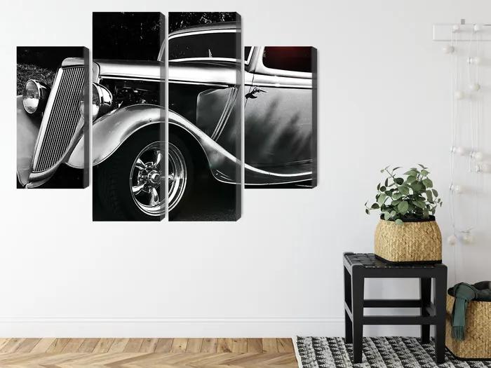 Vícedílný obraz Hot Rod Auto Ve Vintage Stylu Nedostatek Nedostatek Plátno Canvas 160x120