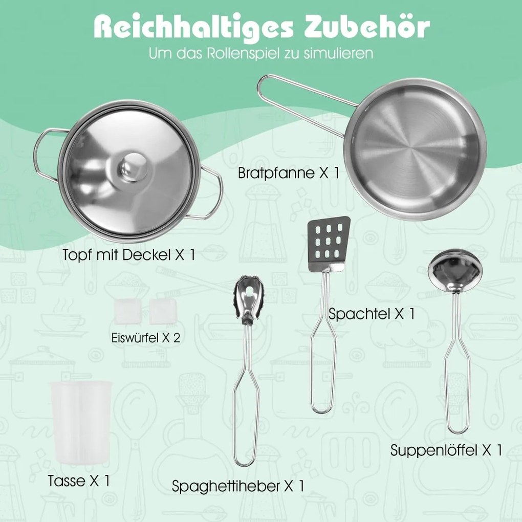 Costway Rohová kuchyňka rohová hrací kuchyňka se zvukovou a světlou dětskou