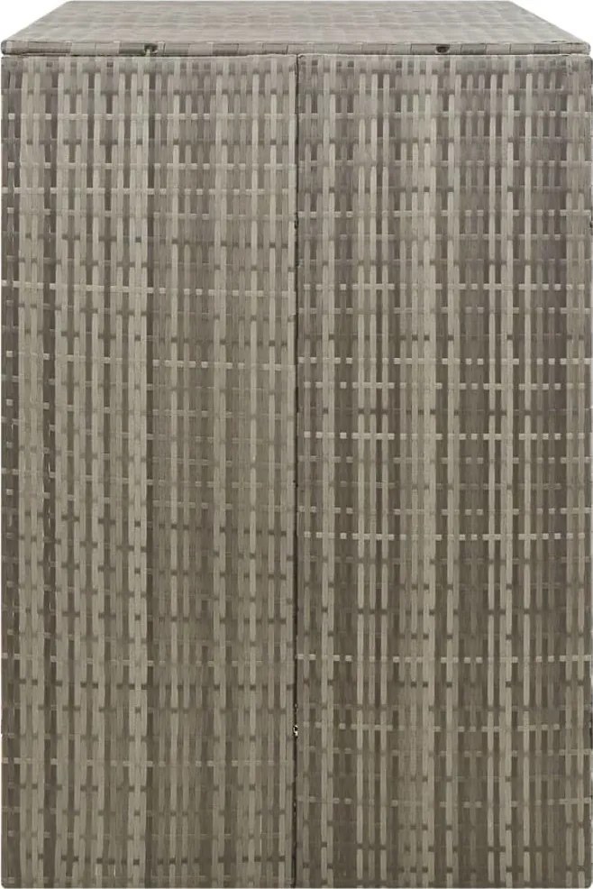 vidaXL Přístřešek na dvě popelnice 140 x 80 x 117 cm polyratan [319865] Barva: Šedá