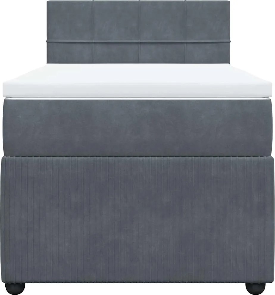 Box spring postel s matrací tmavě šedá 100x200 cm samet 3289963