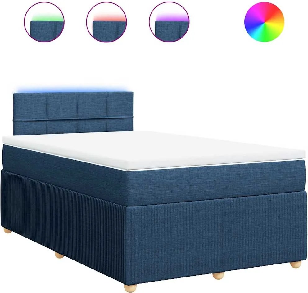 Box spring postel s matrací modrá 120x200 cm textil 3289729