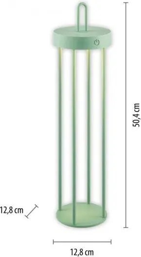 LD 19301-43 ANSELM LED stolní lampa na baterie zelená 50cm dotykový stmívač IP44 zahradní svítidlo 2700K - JUST LIGHT