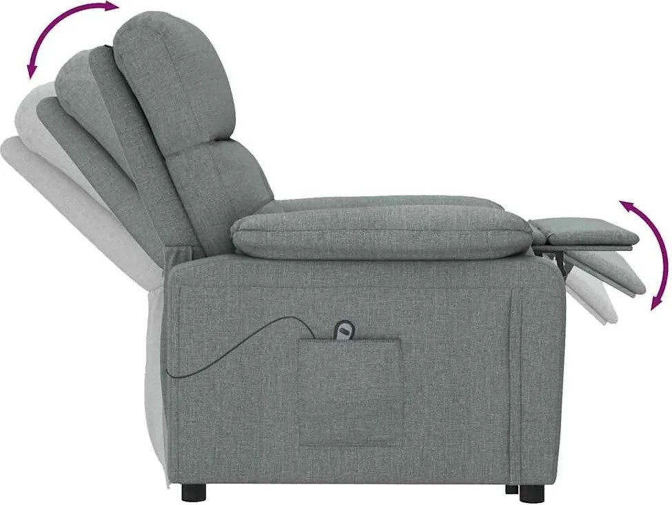 Elektrické polohovací křeslo tmavě šedé textil 3073803