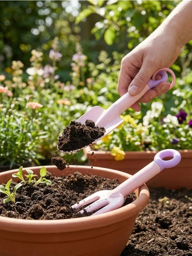 Sinsay - Sada zahradního nářadí 2 pack - pastelová růžová
