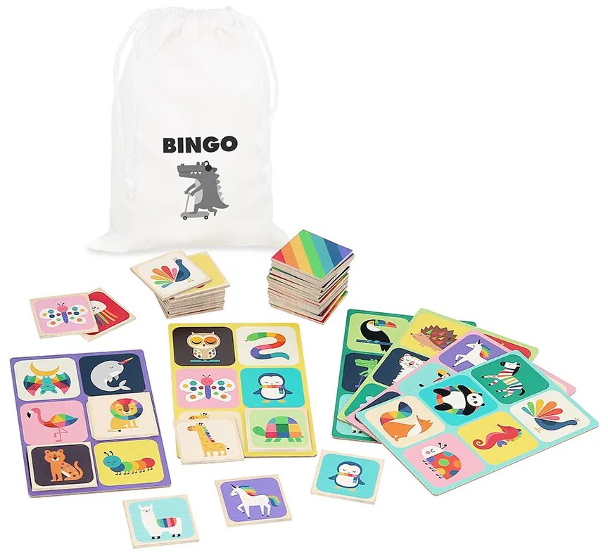 Vilac Dřevěné bingo duhová zvířata