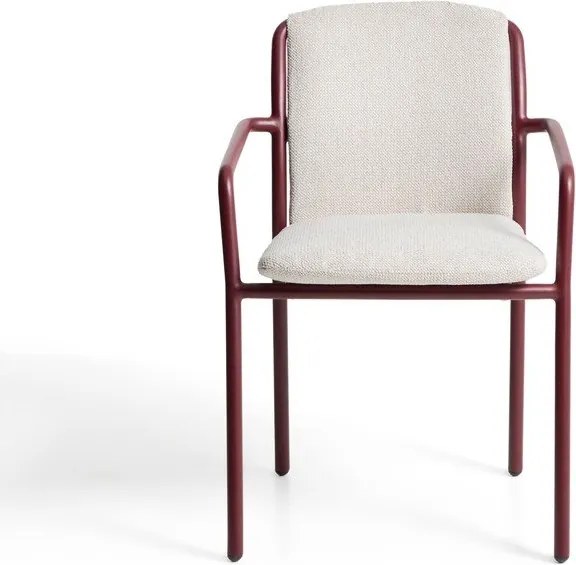 Vínová polstrovaná zahradní židle Linosa – Kave Home