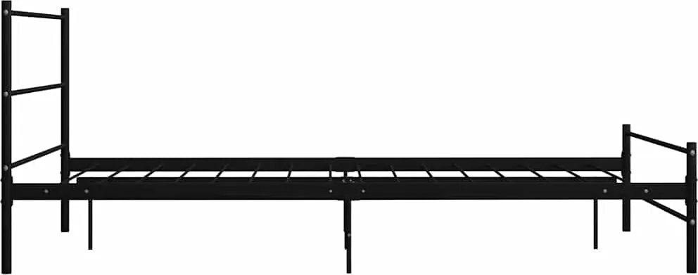 Rám postele s čelem bez matrace černý kovový 140x200 cm 286497