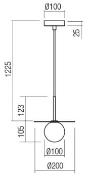 Redo 01-2727 - Lustr na lanku PLATO 1xG9/10W/230V pr. 20 cm zlatá