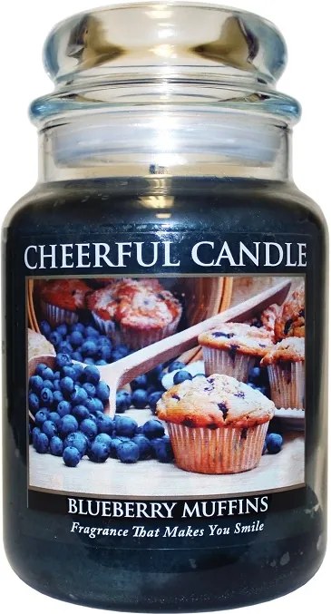 Cheerful Candle Vonná svíčka ve skle Borůvkový Muffin - Blueberry Muffins, 24oz