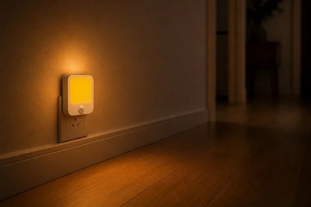LED noční světlo do zásuvky Lumbio MELATIME stmívatelné 2700K bez modré složky s pohybovým senzorem
